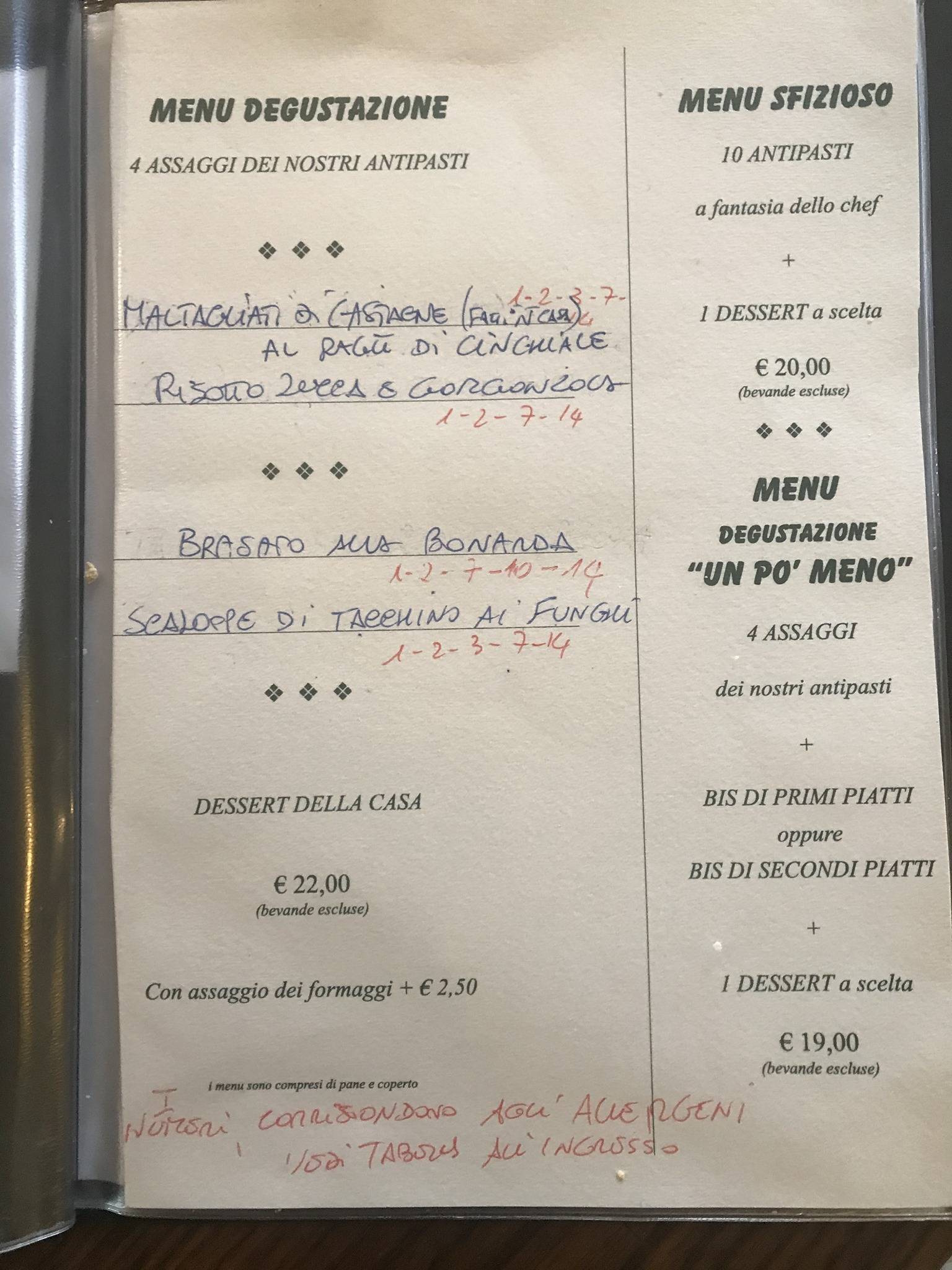 Menu da Trattoria Bon Bon ristorante, Torino