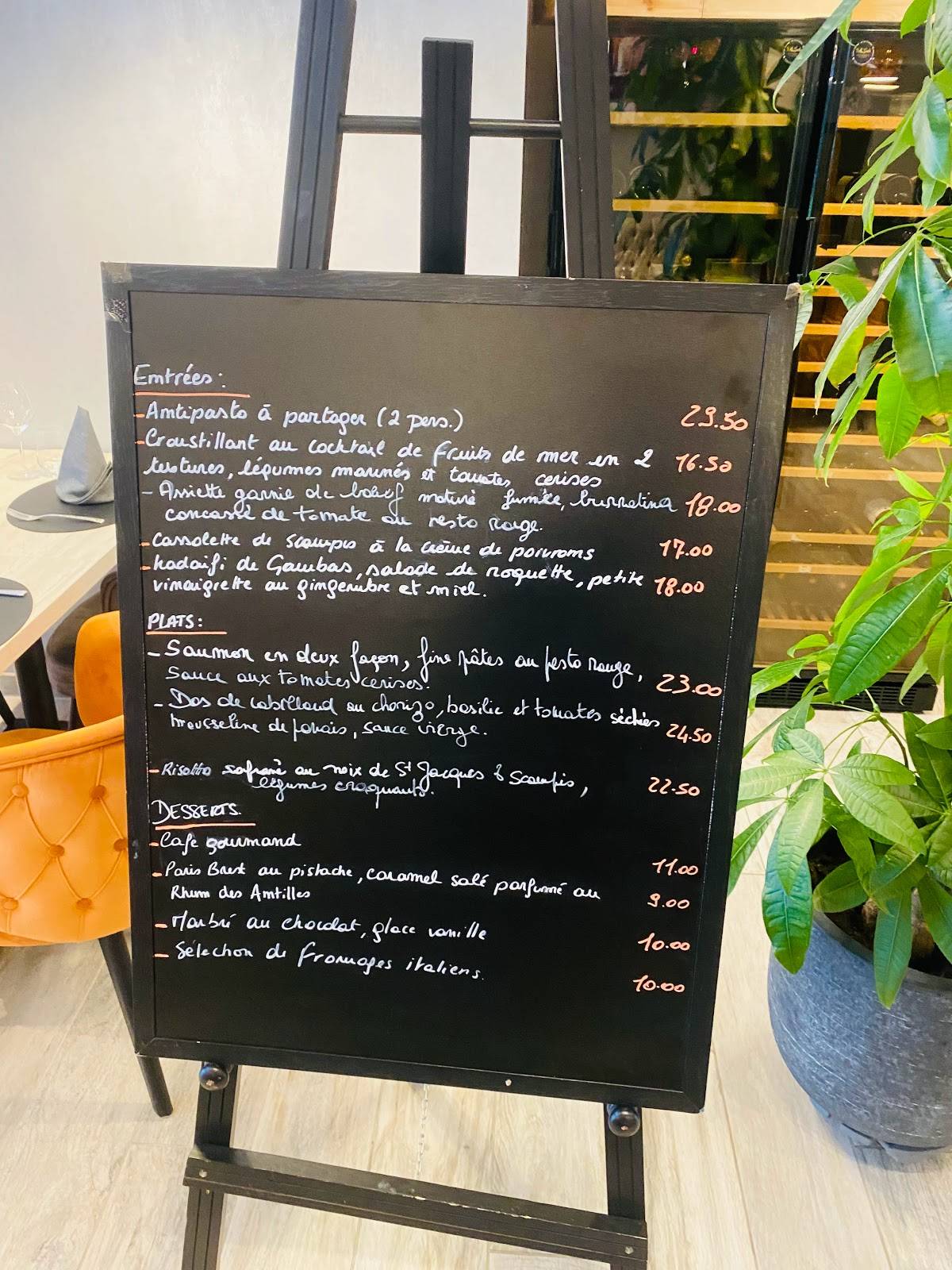 Menu au Restaurant Villa Giulia, Fleurus