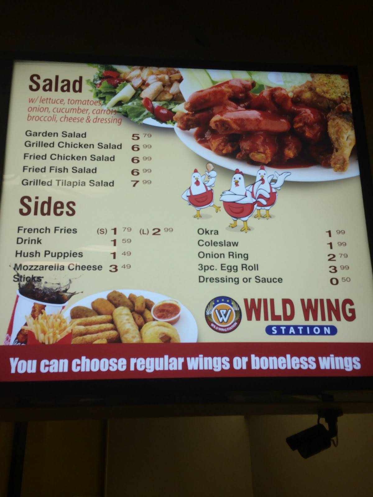 Menu at Wild Wings Station restaurant, Memphis