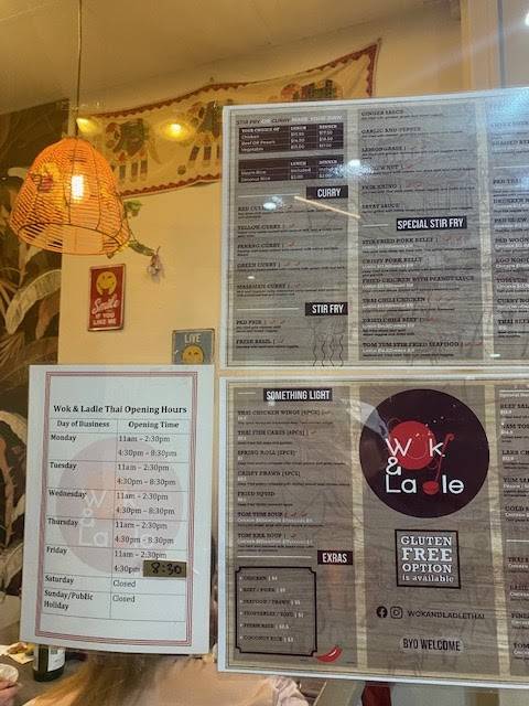 Menu at Wok & Ladle: Thai Eatery restaurant, East Perth