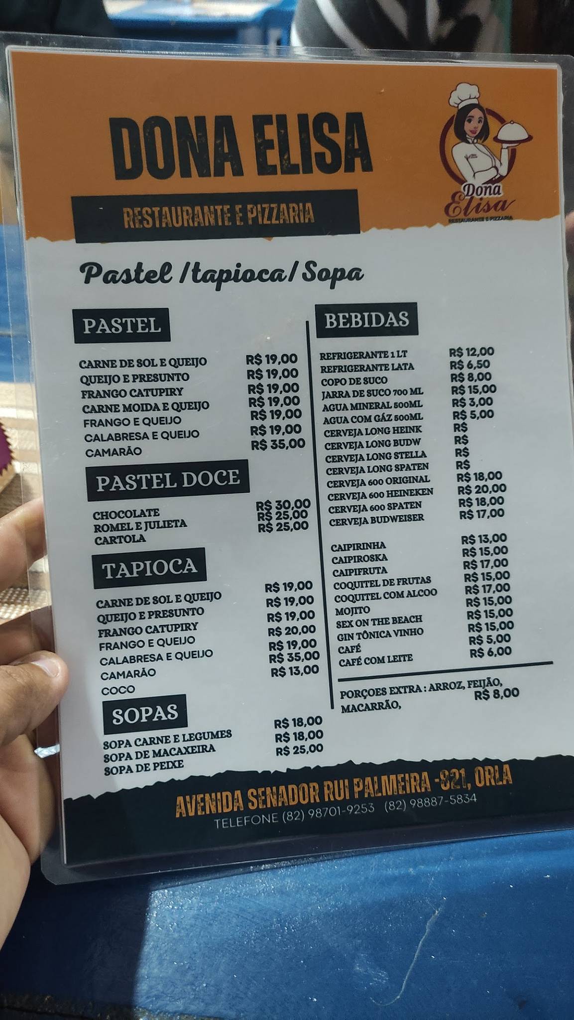 Menu at Restaurante Dona Elisa Maragogi, Maragogi