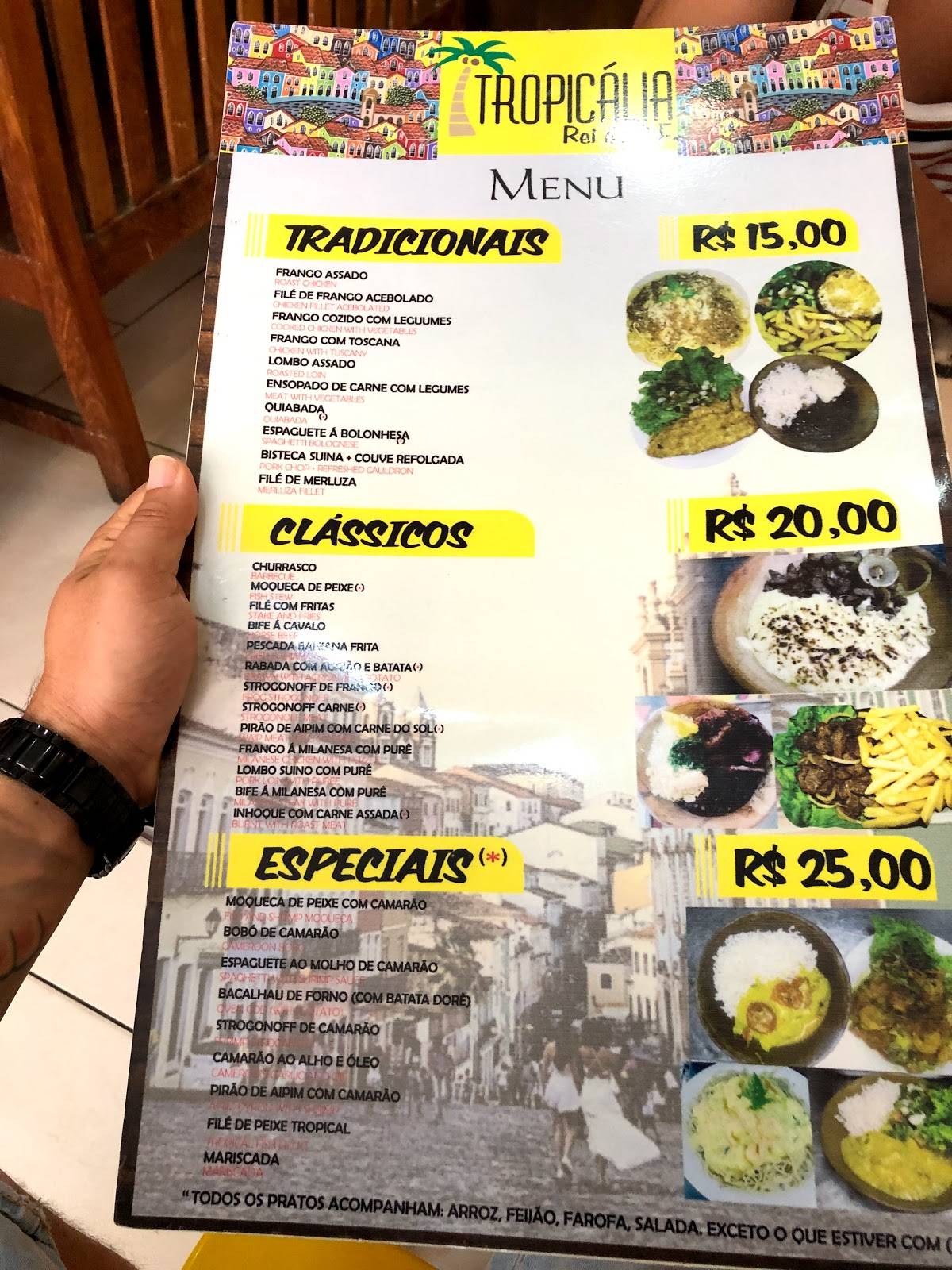 Menu em Restaurante Tropicália, Salvador