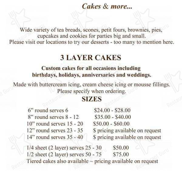 Menu at Chocolate Angel Cafe & Tea Room, Richardson