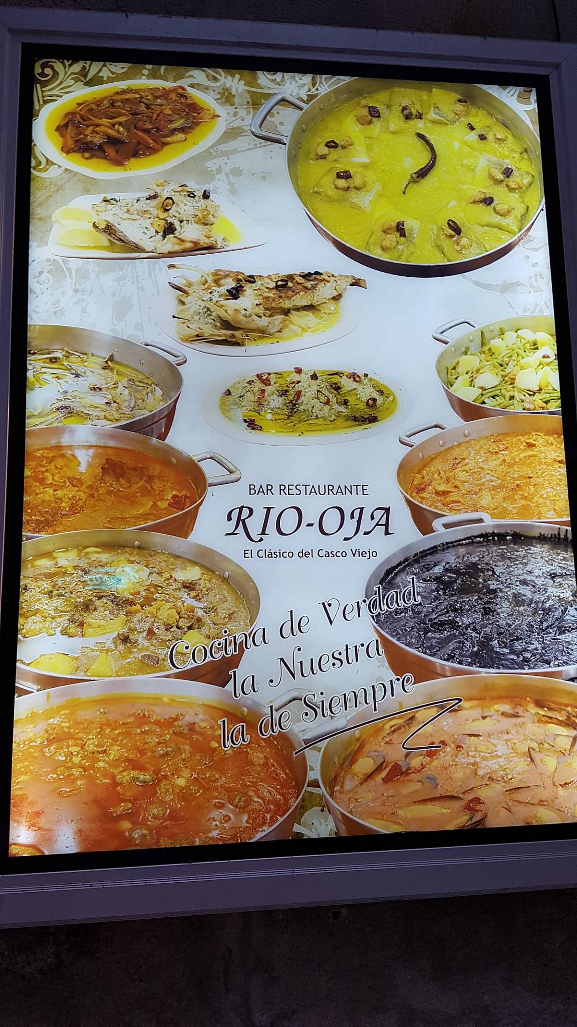Menu at Rio-Oja Restaurant, Bilbao