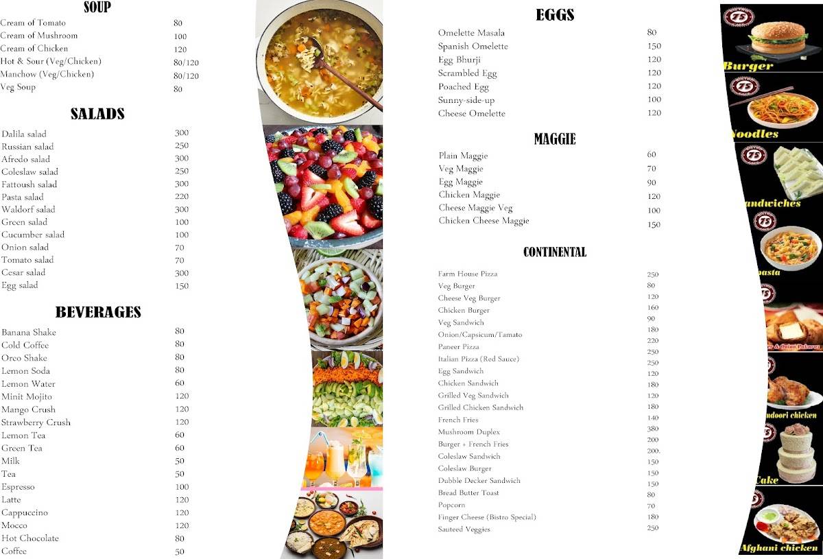 Menu at Bistrocafe75, Rishikesh