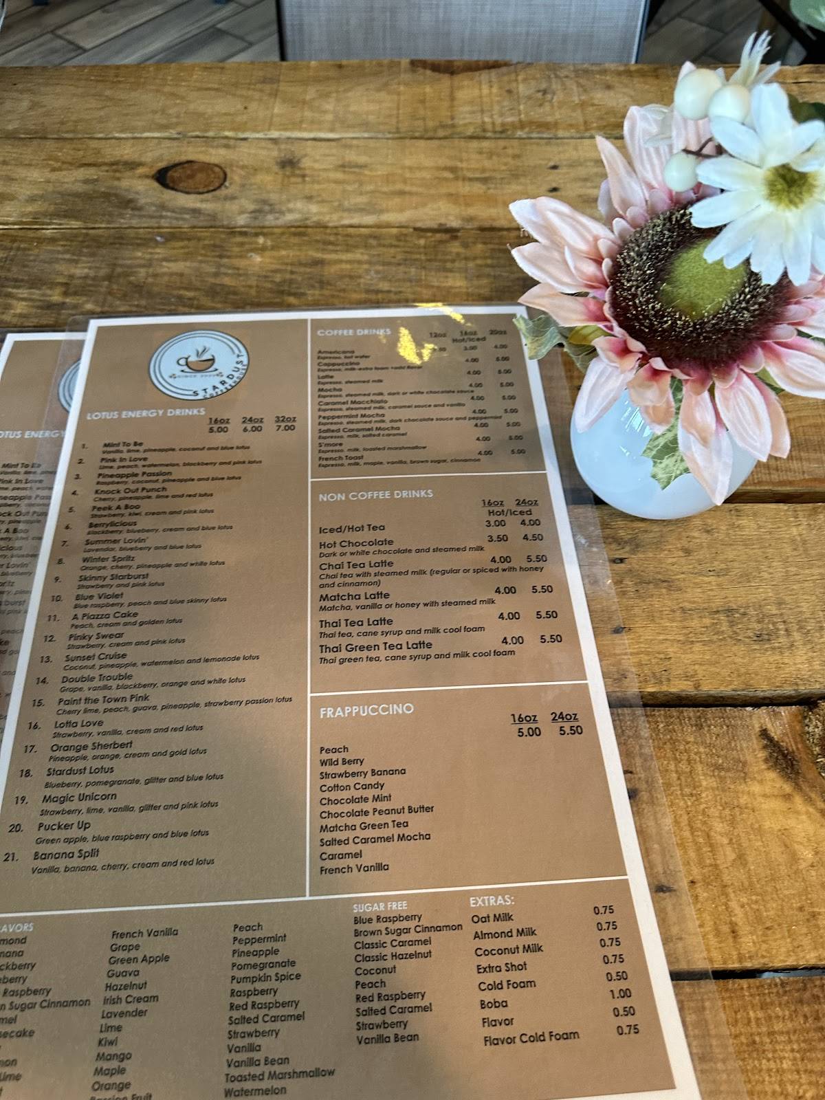 Menu at STARDUST COFFEE HOUSE, Hannibal