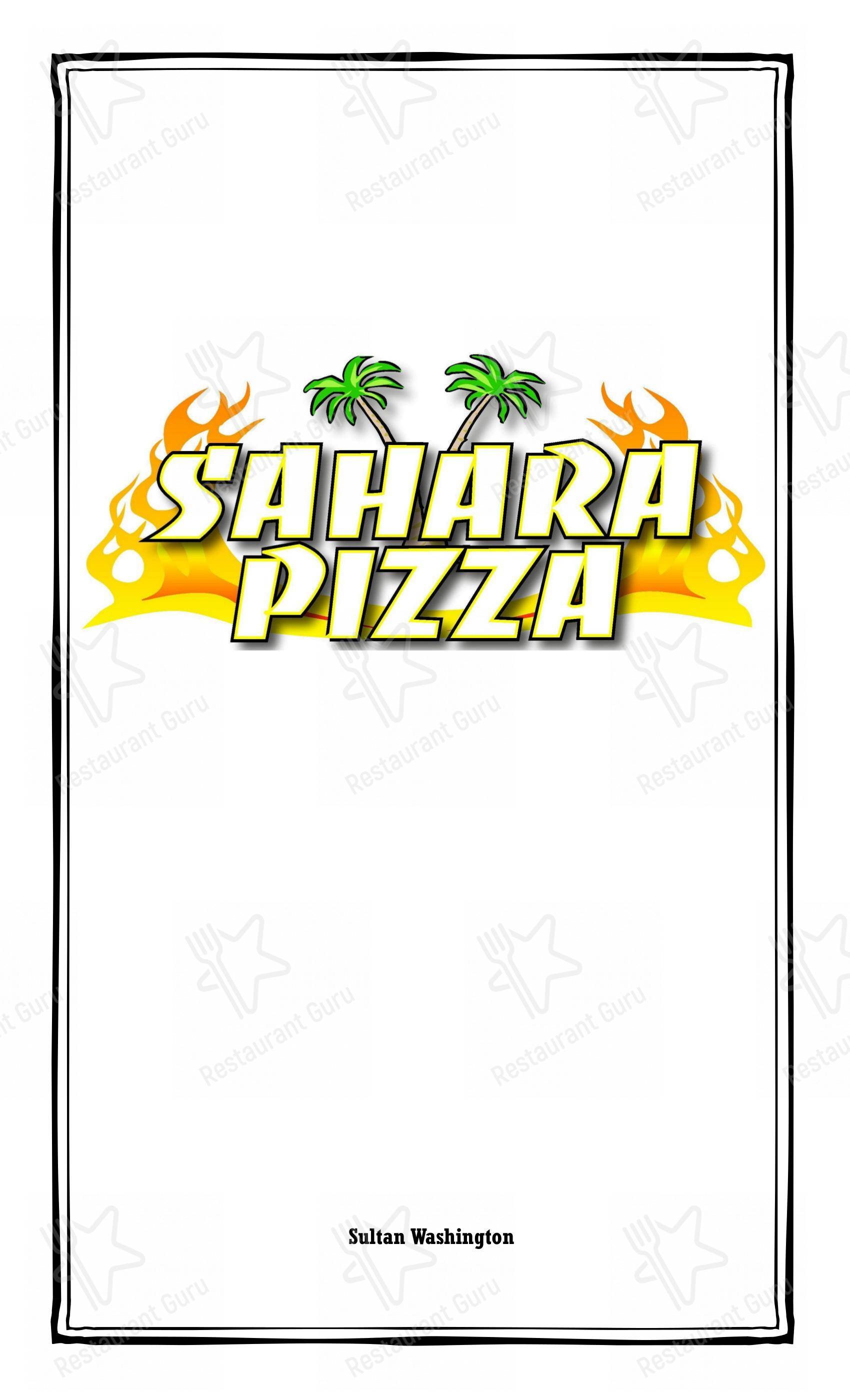 Menu at Sahara Pizza Sultan pizzeria, Sultan