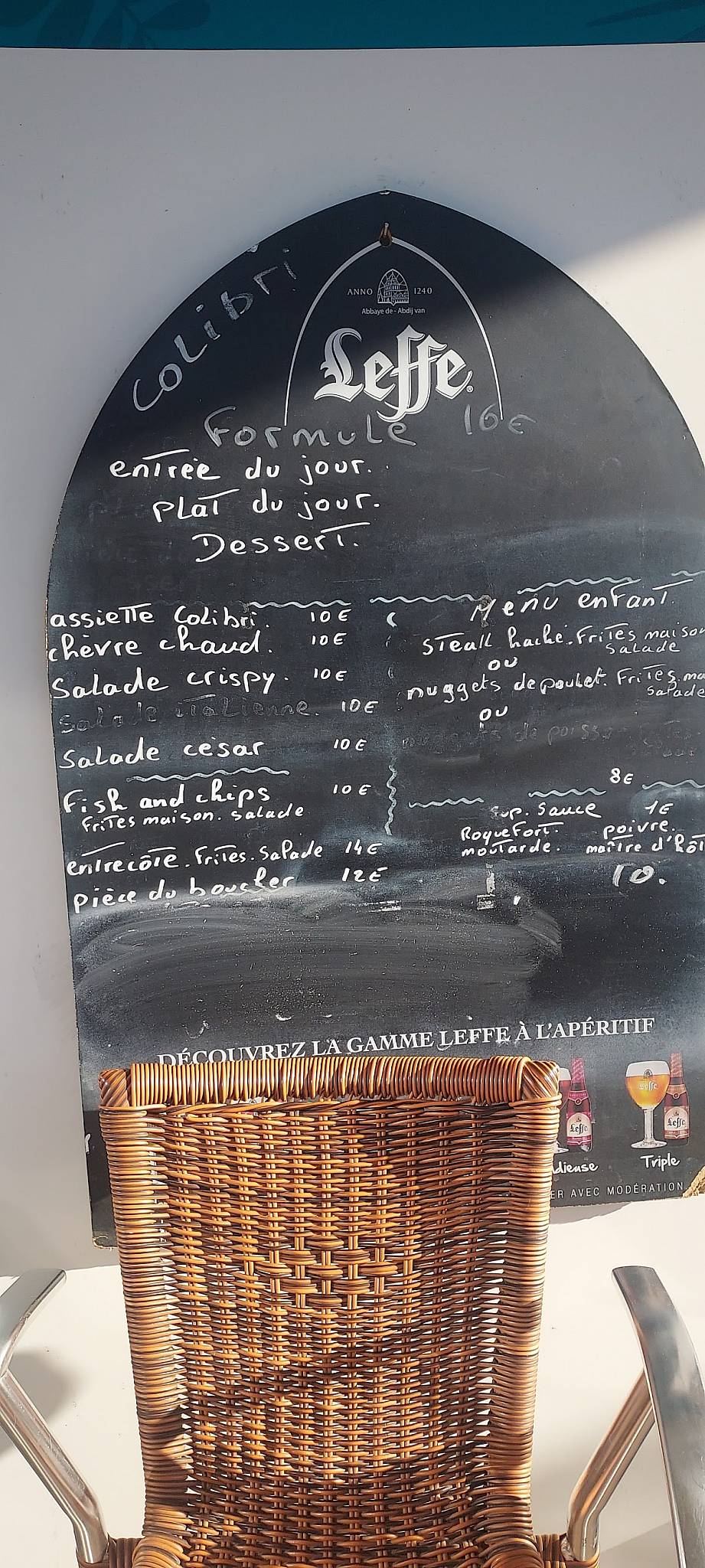 Menu au Le Colibri restaurant, Sainte-Tulle