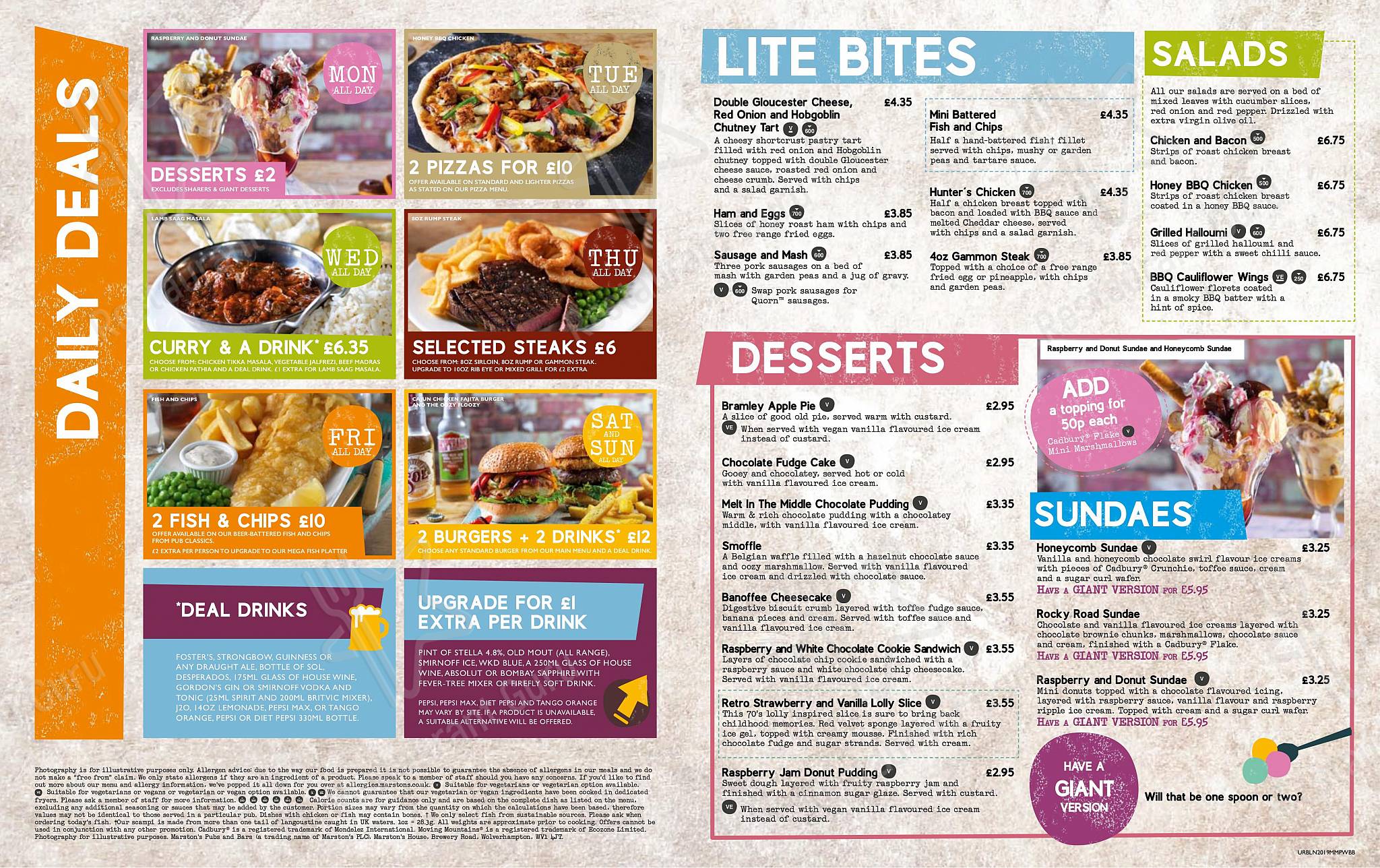 Menu at Samson Blewitt pub & bar, Hednesford