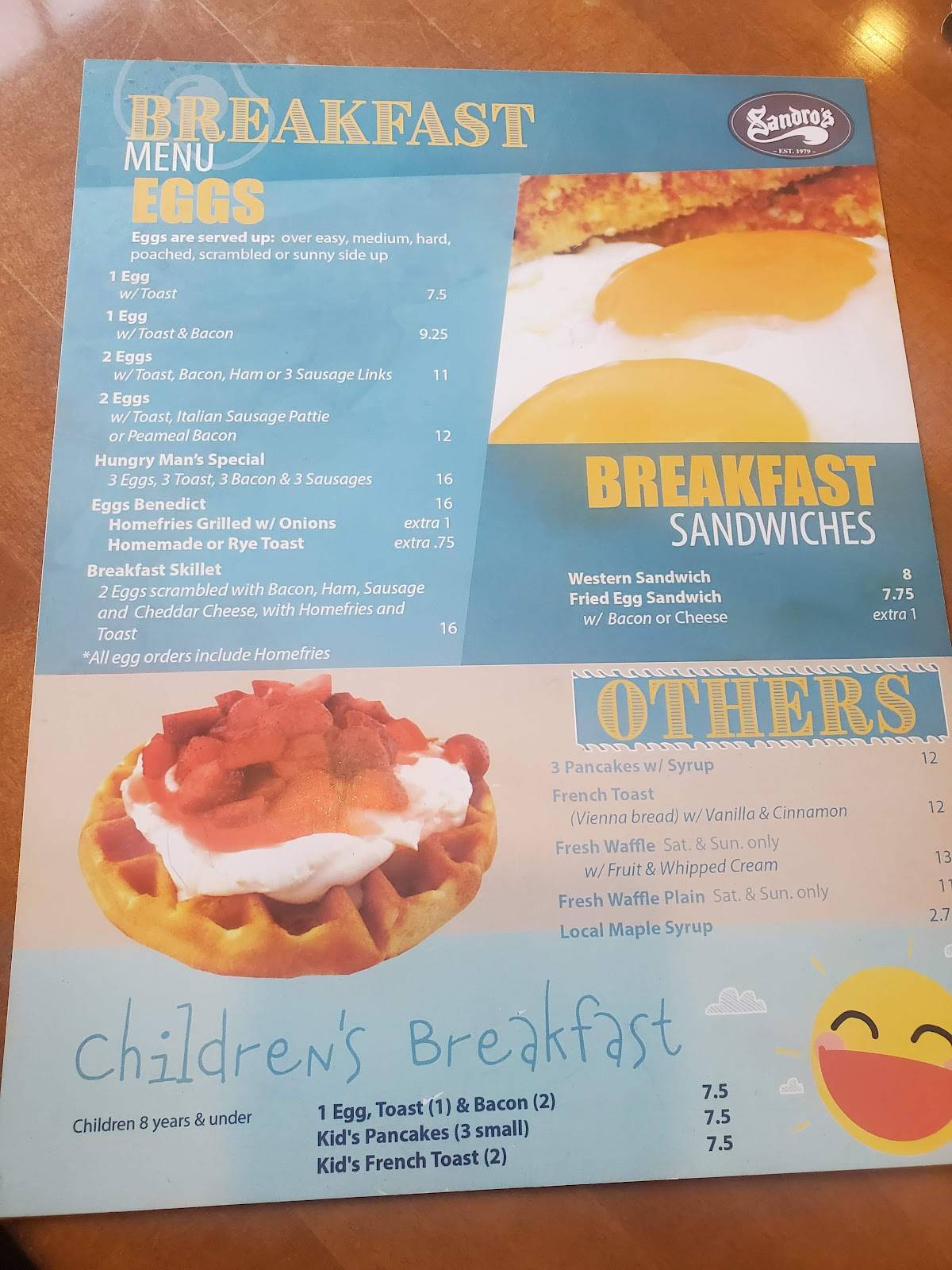 Menu at Sandro's Family Restaurant, Sault Ste. Marie