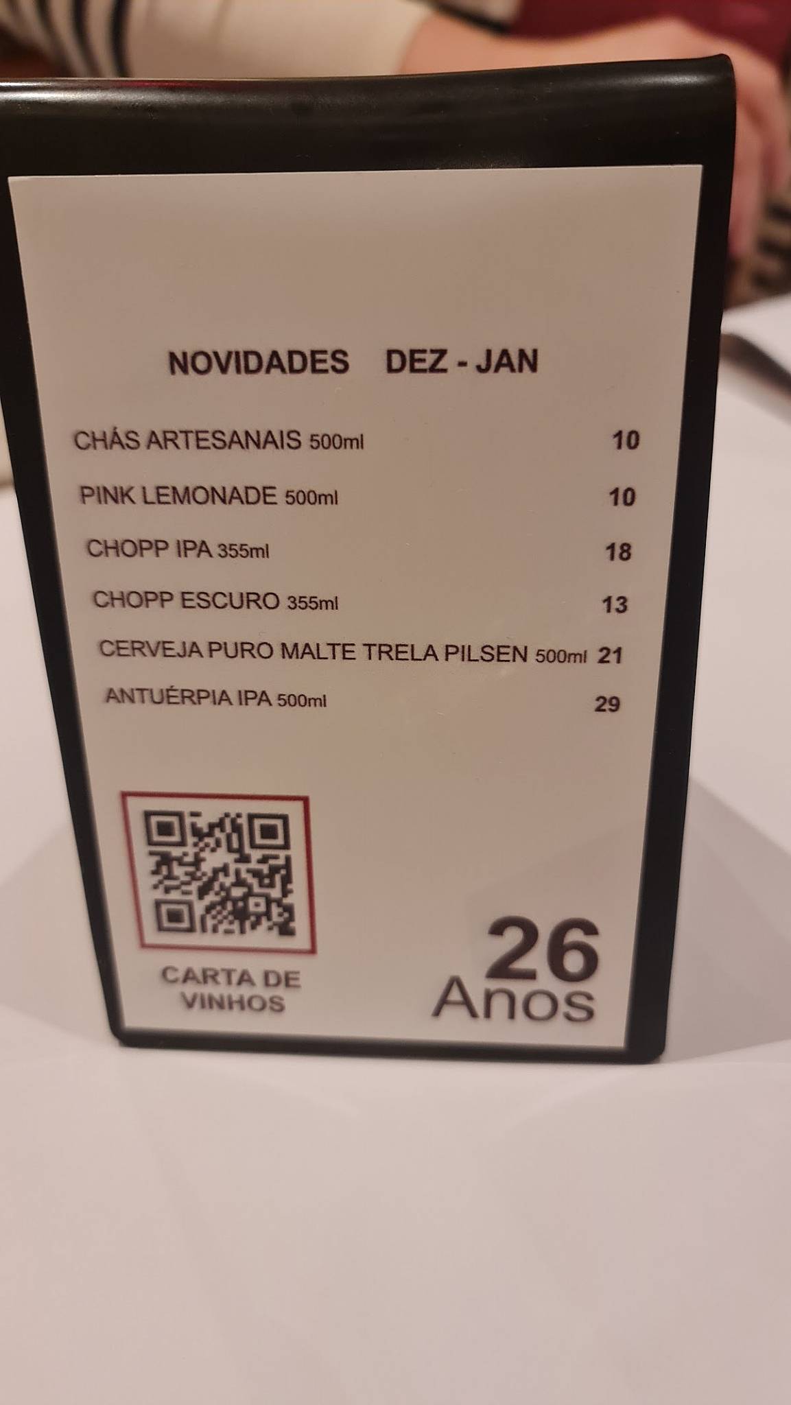 Menu em Van Gogh pizzaria, Santos