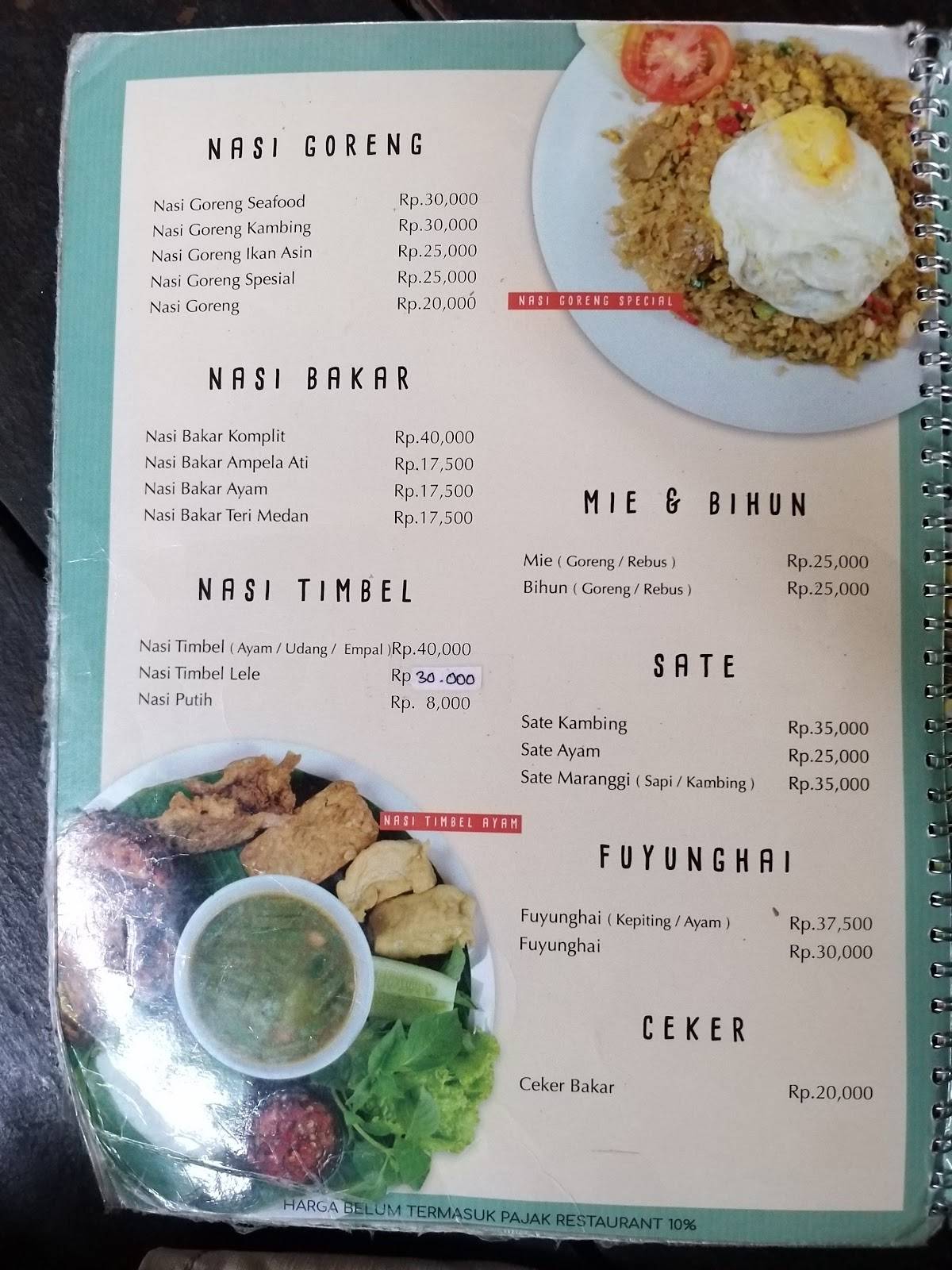 Menu at Saung Edi restaurant, Cilegon, X2PW+QCQ