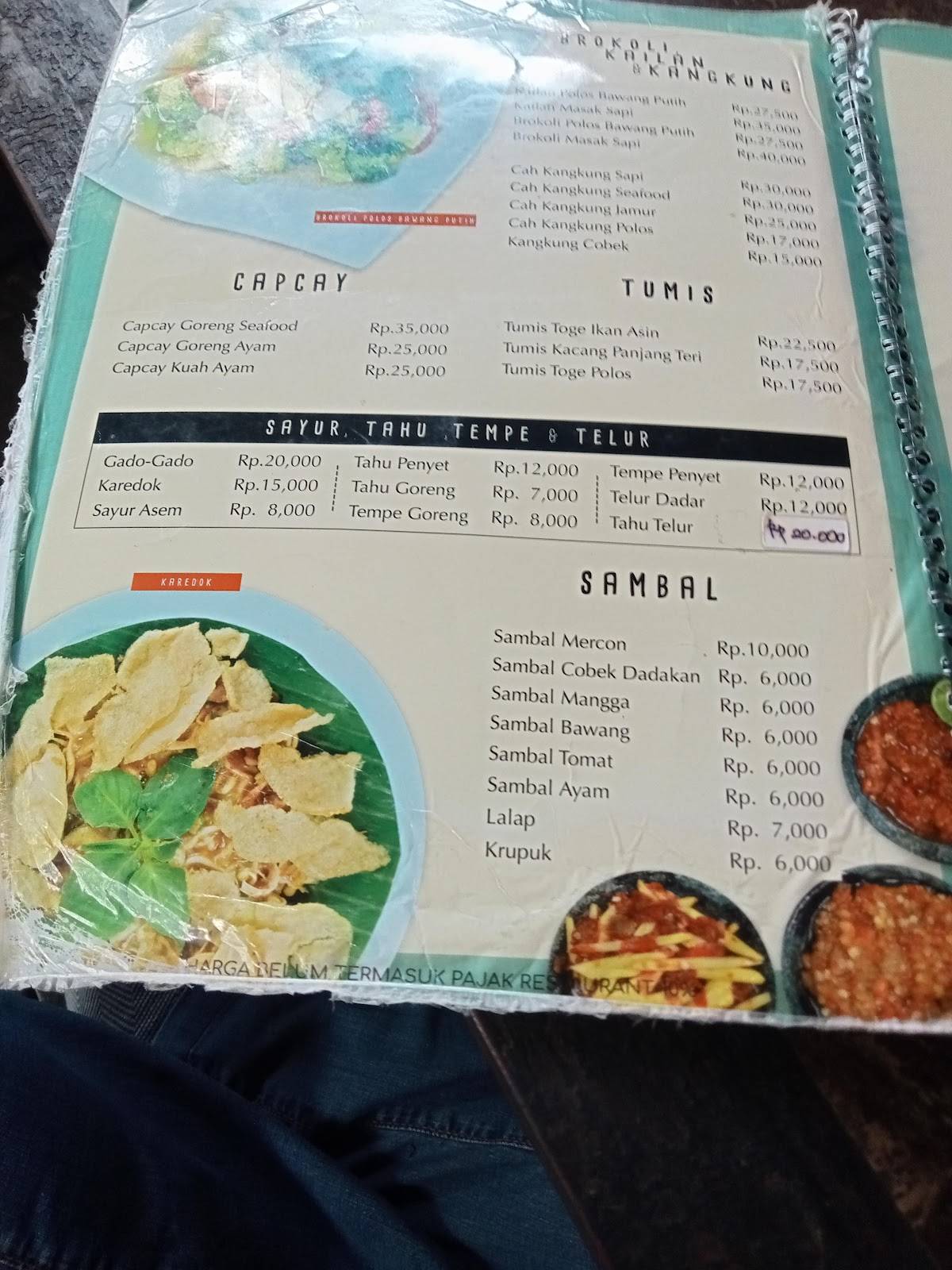Menu at Saung Edi restaurant, Cilegon, X2PW+QCQ