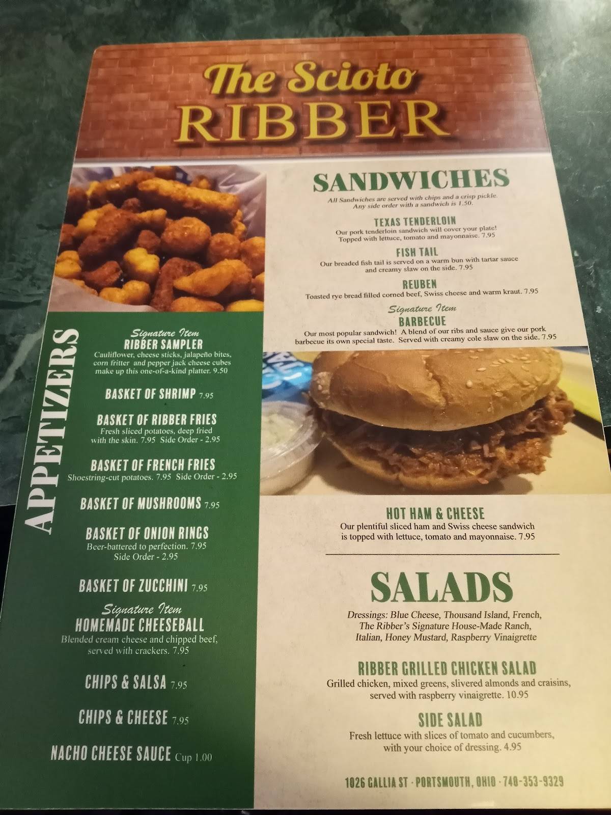 Menu at Scioto Ribber BBQ, Portsmouth