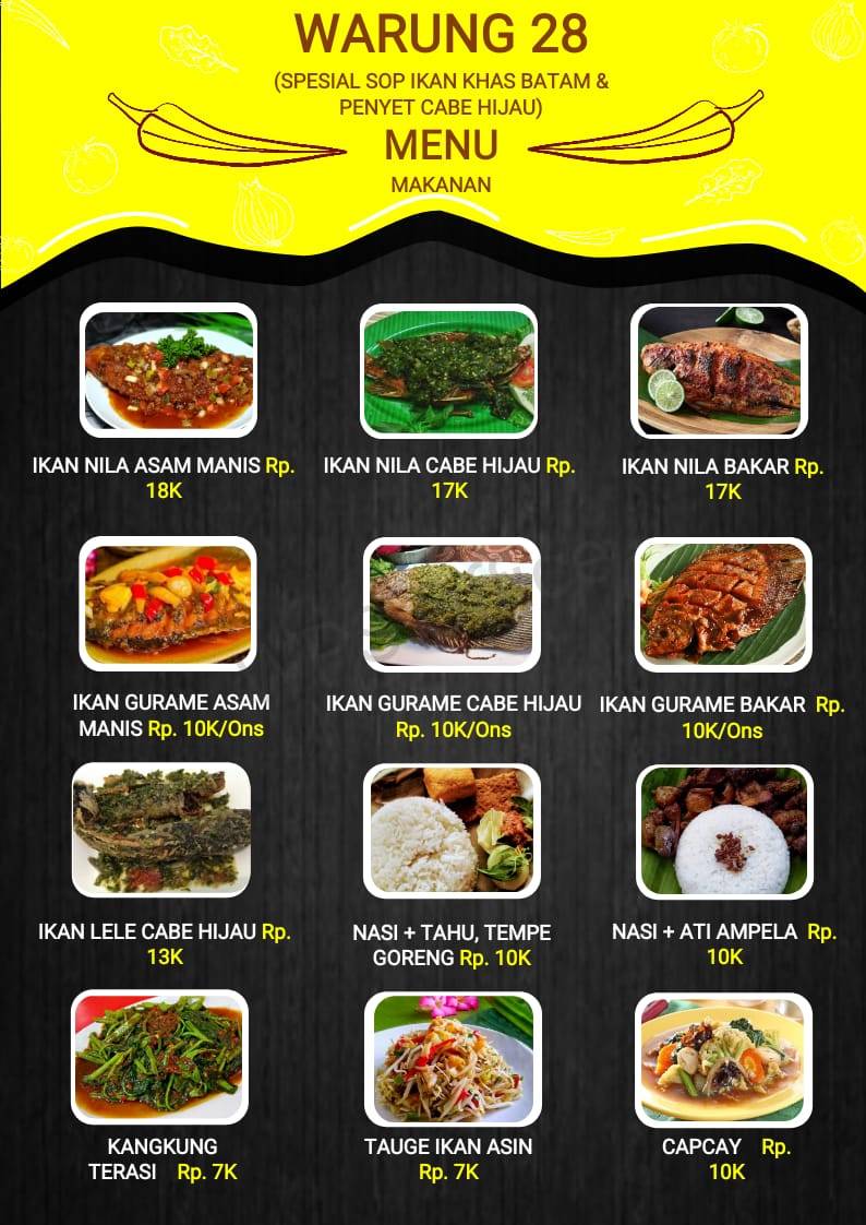 Carta del restaurante Sop Ikan Khas Batam, Semarang, Semarang