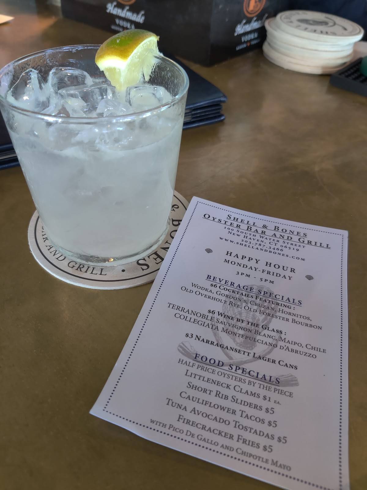 Menu at Shell & Bones Oyster Bar & Grill, New Haven