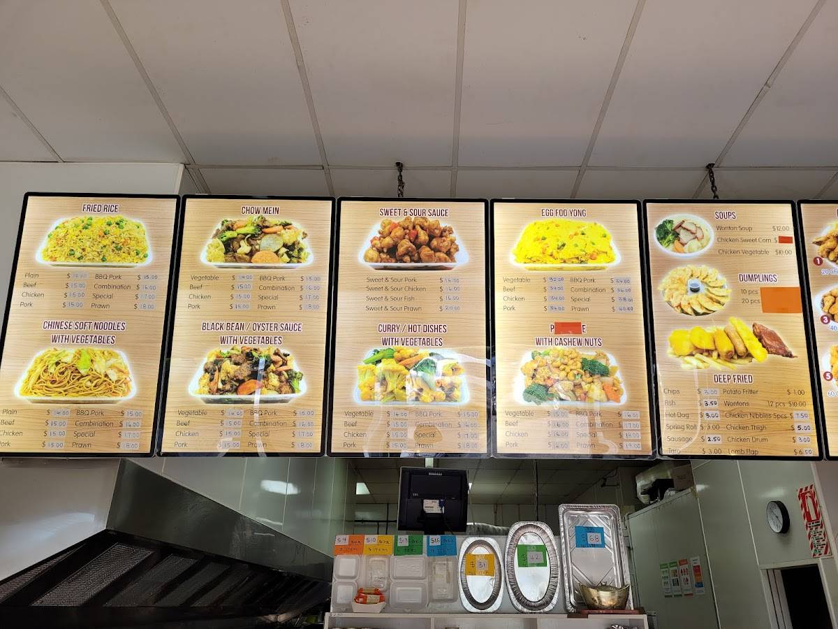 Menu at Shen’s Takeaway restaurant, Auckland, 2 Thomas Rd