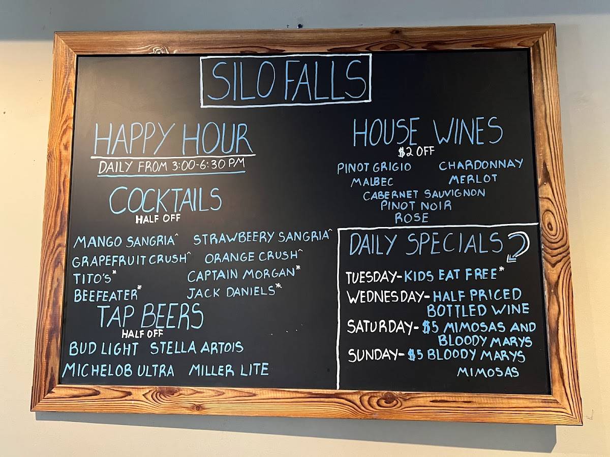 Menu at Silo Falls pub & bar, Brookeville