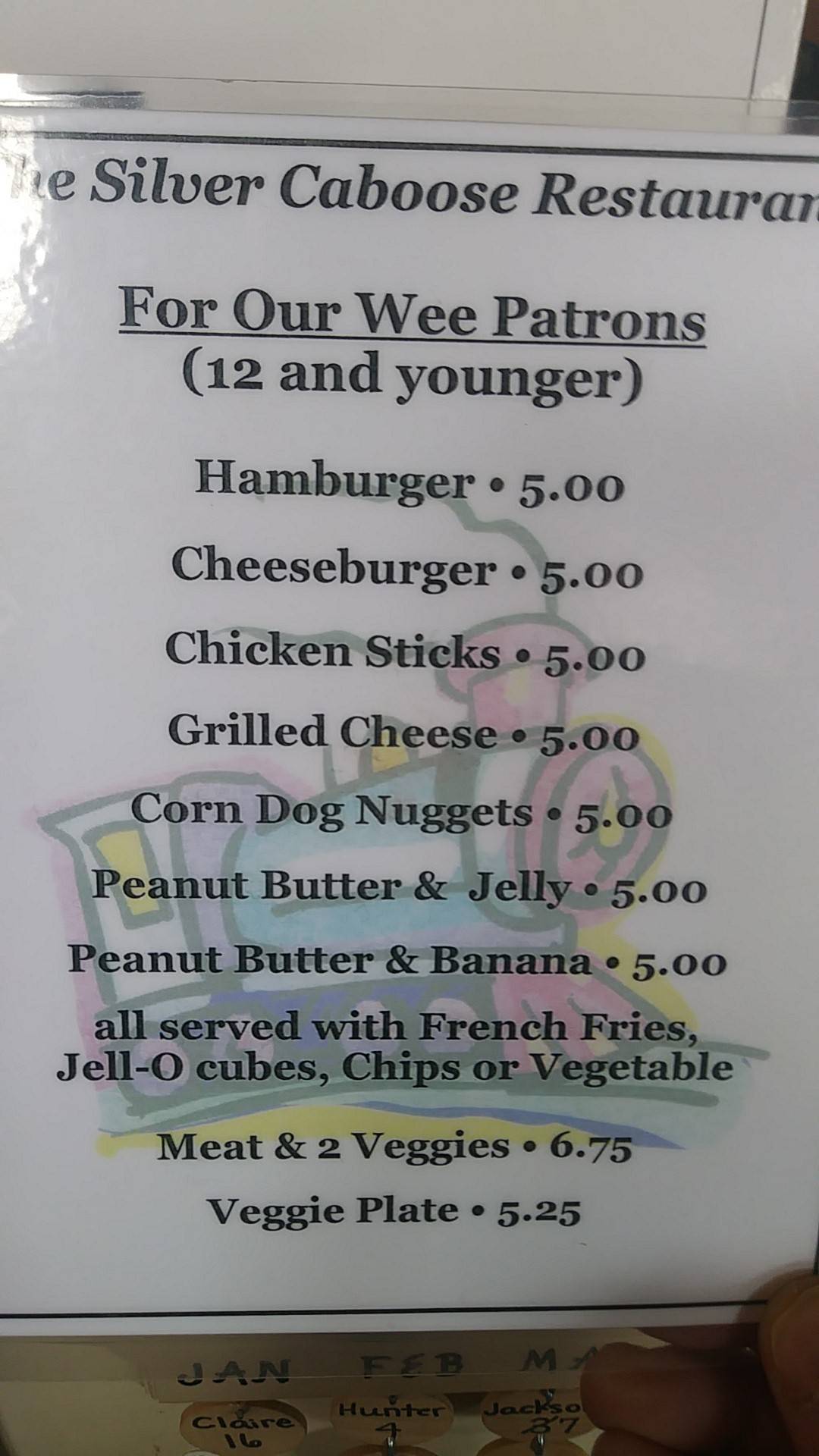 Menu at Silver Caboose Restaurant & Soda Fountain, Collierville