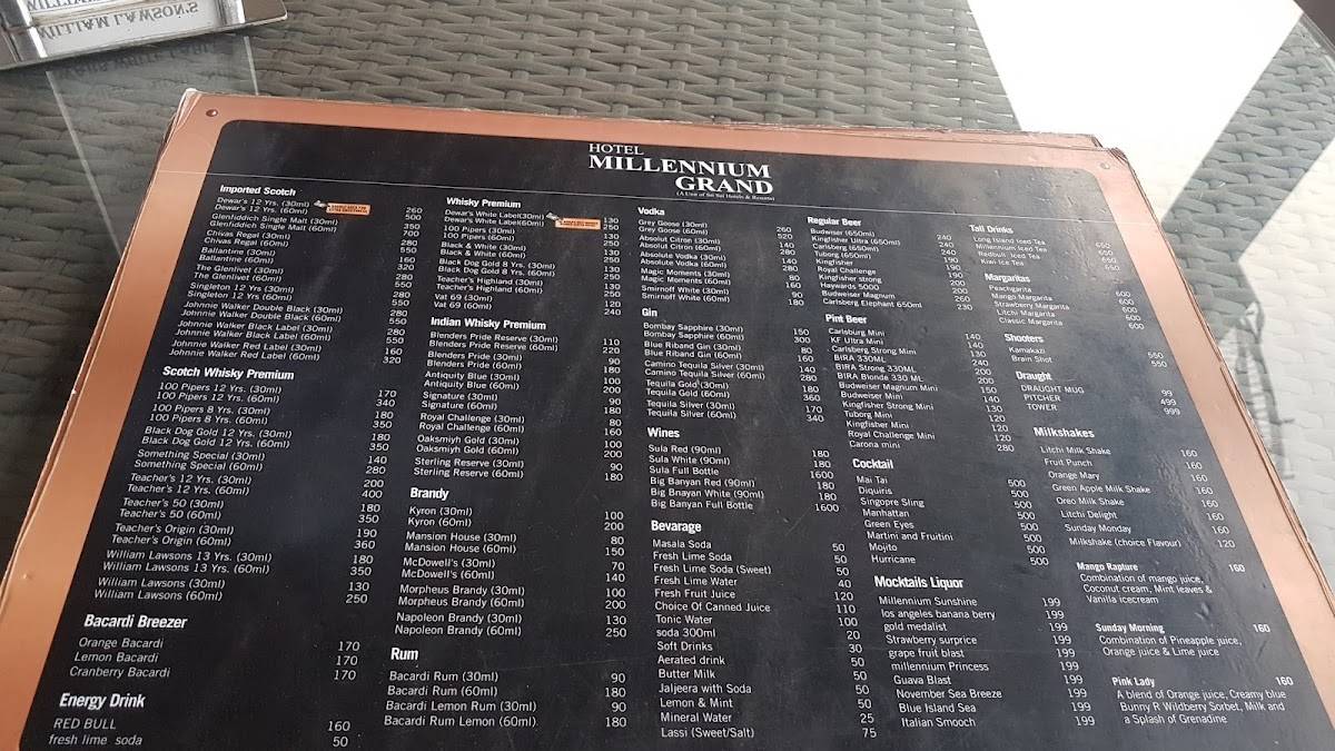 Menu at Skyyee Bar, Hyderabad