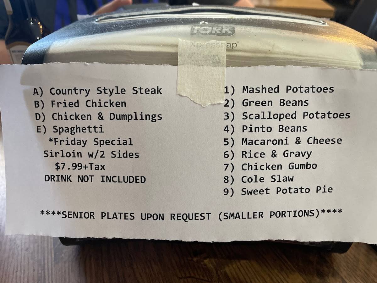 Menu at South House Restaurant, Greer