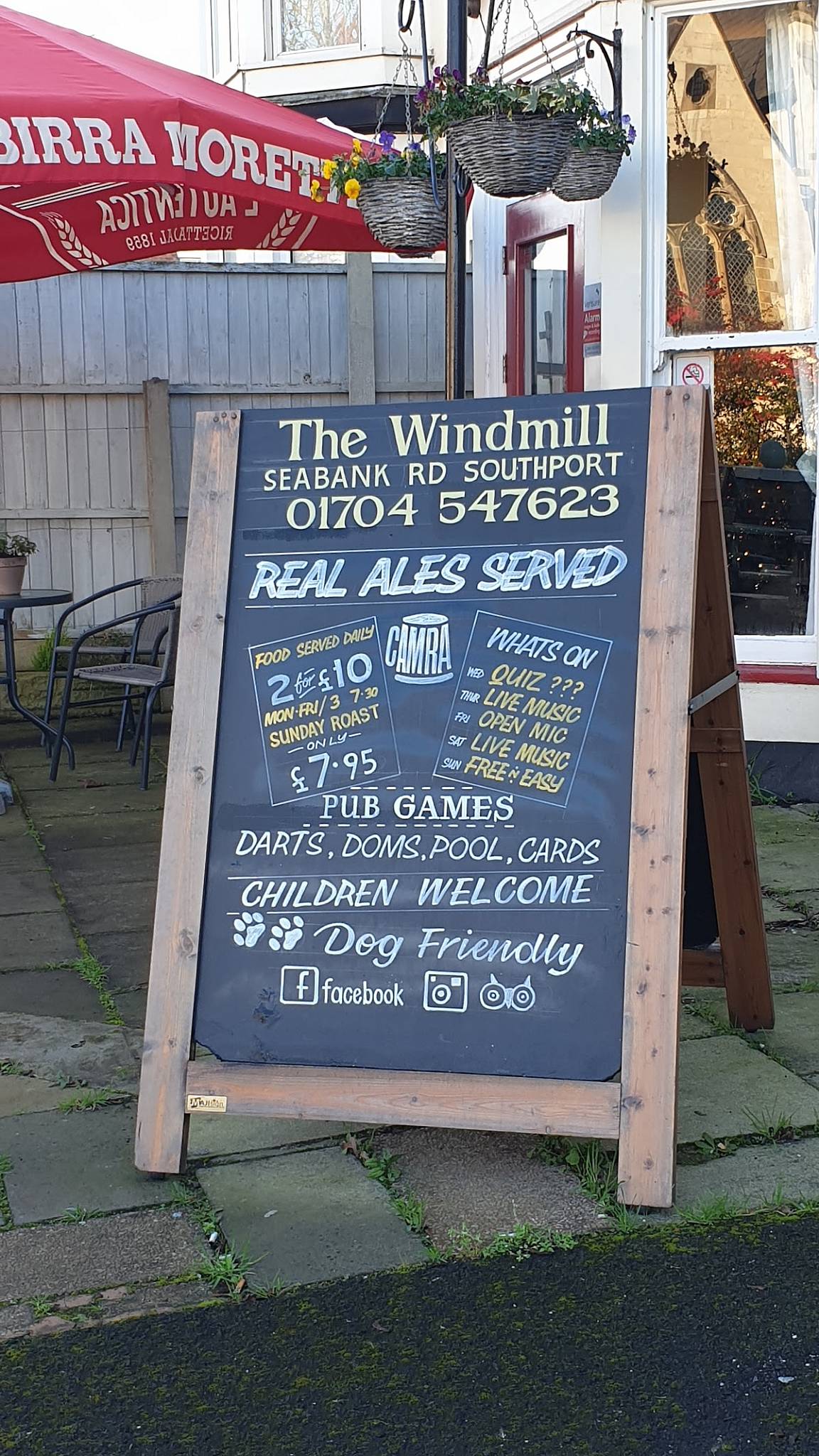 Menu at The Windmill pub & bar, Southport