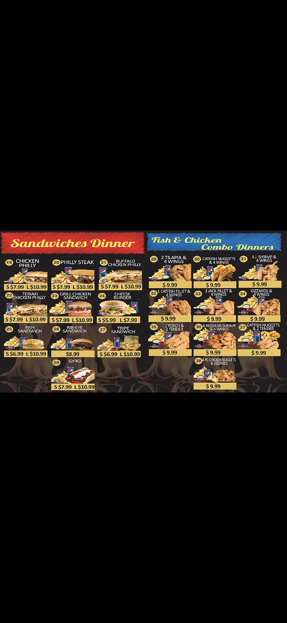 Menu at Pop's Grill, Fish & Chicken restaurant, Spanish Lake ...
