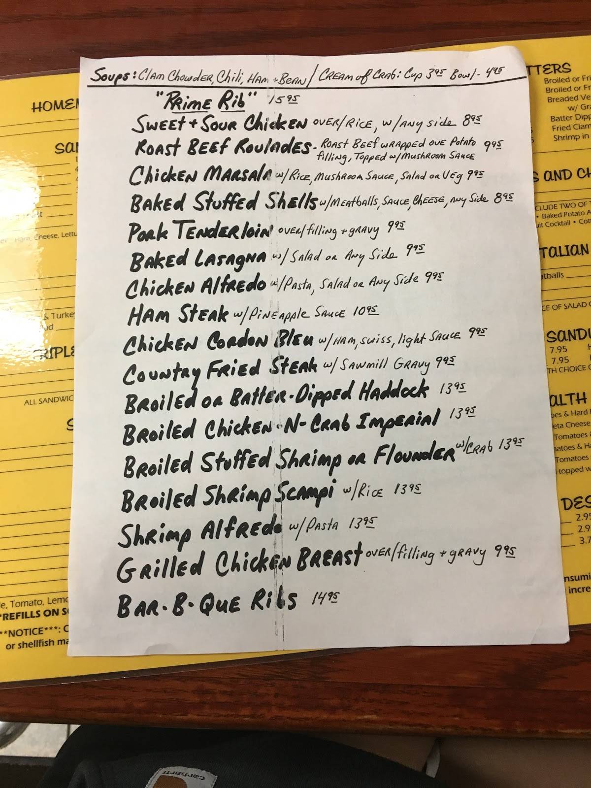 Menu at Path Valley Family Restaurant, Spring Run