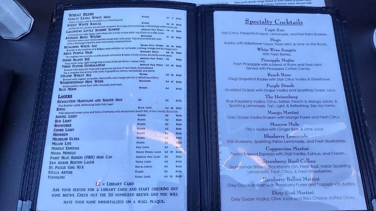 Menu at Stacks Bar and Grill, Valparaiso