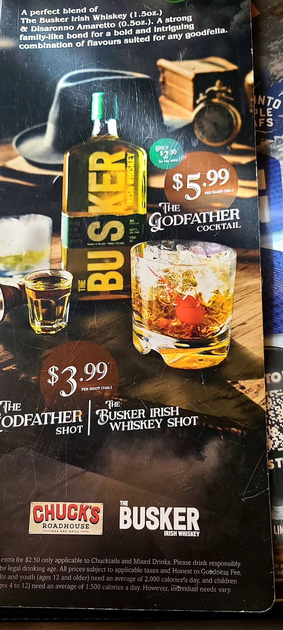 Menu at Chucks Roadhouse Bar & Grill, Whitchurch-Stouffville