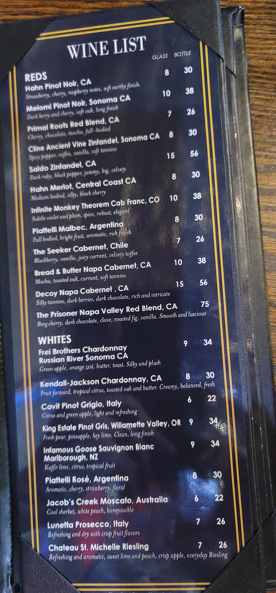 Menu at Manning's Steaks and Spirits steakhouse, Lakewood