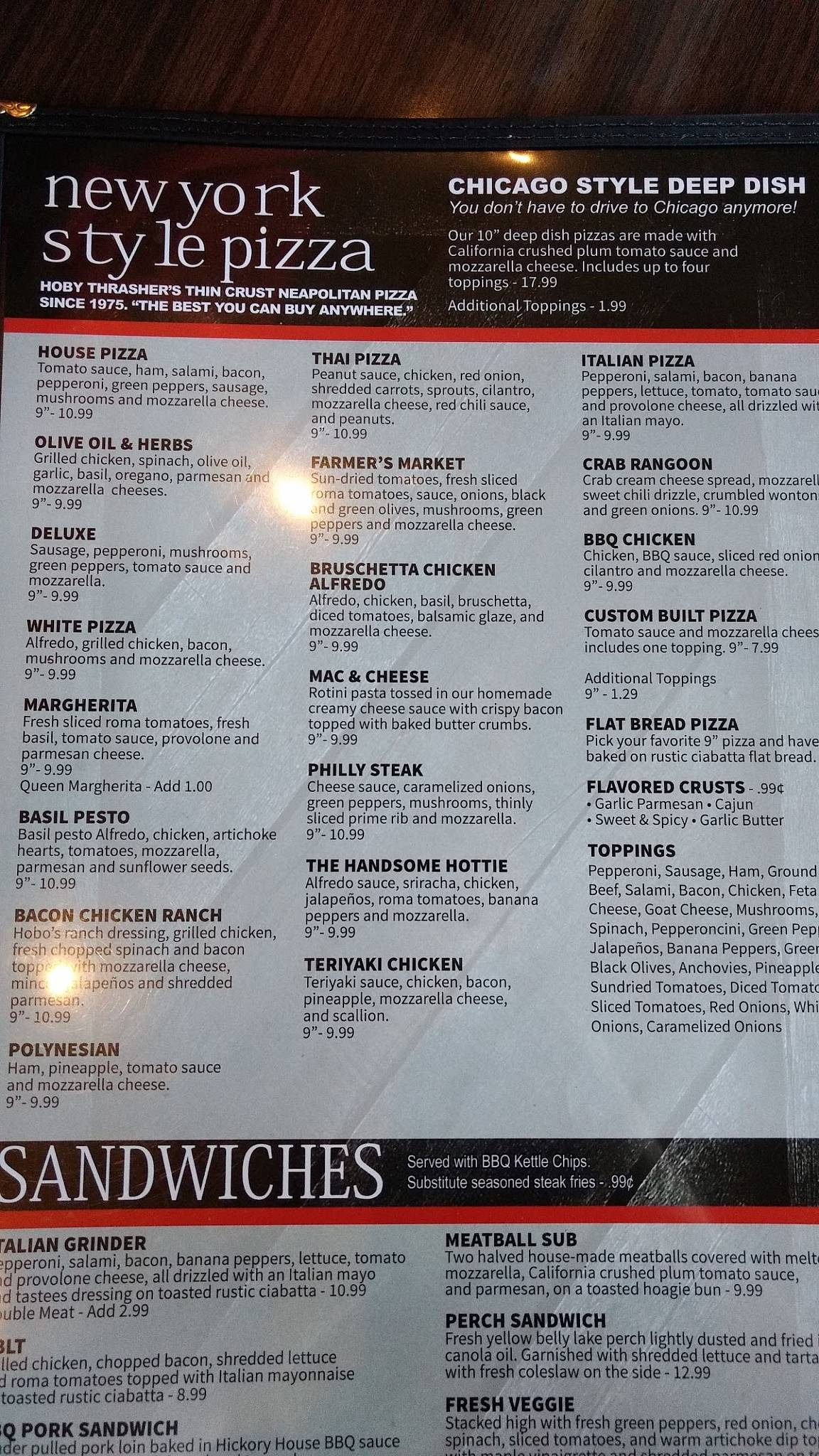 Menu at The Handsome Hobo Restaurant & Bar, Muskegon