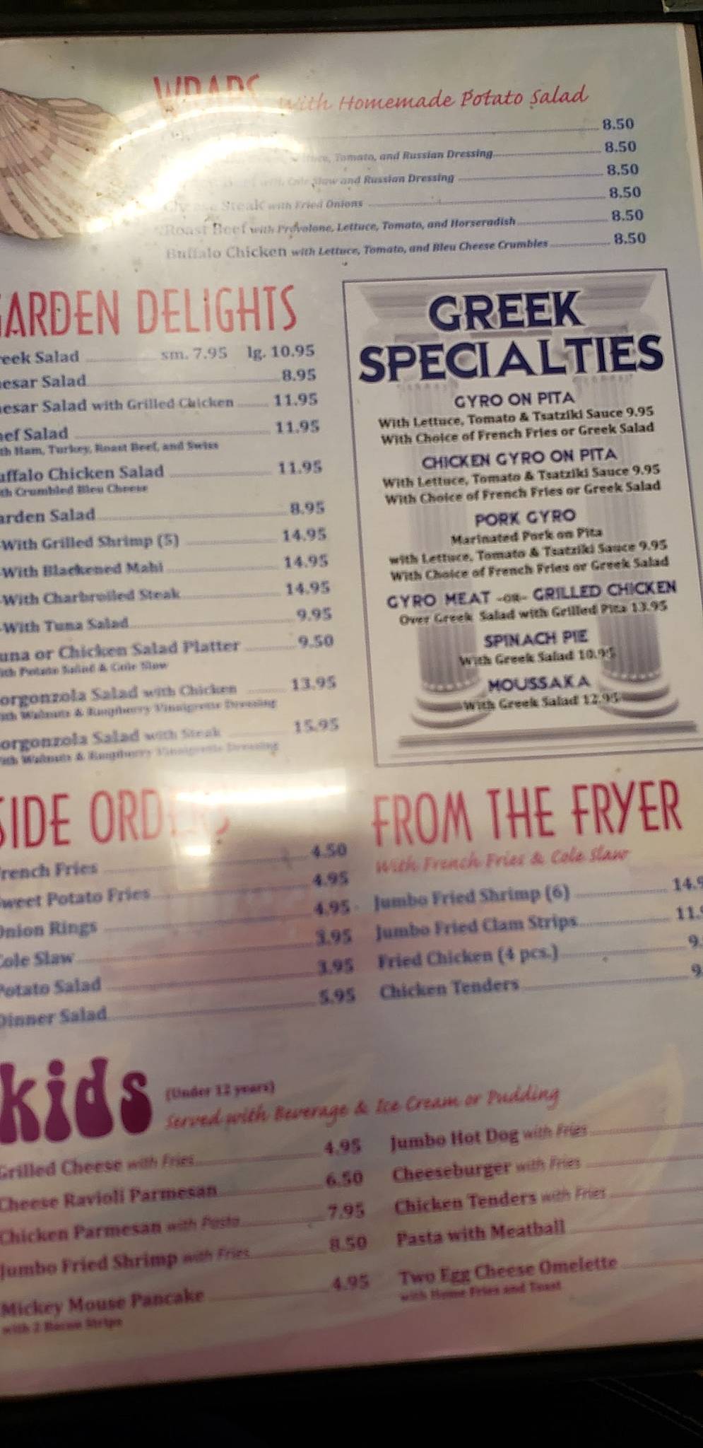 Menu at Key West Diner restaurant, Stuart, NW Federal Hwy