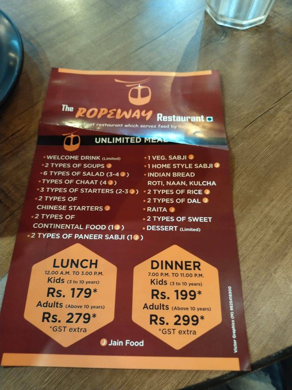 Menu at The Ropeway Restaurant, Surat, shop 101-104
