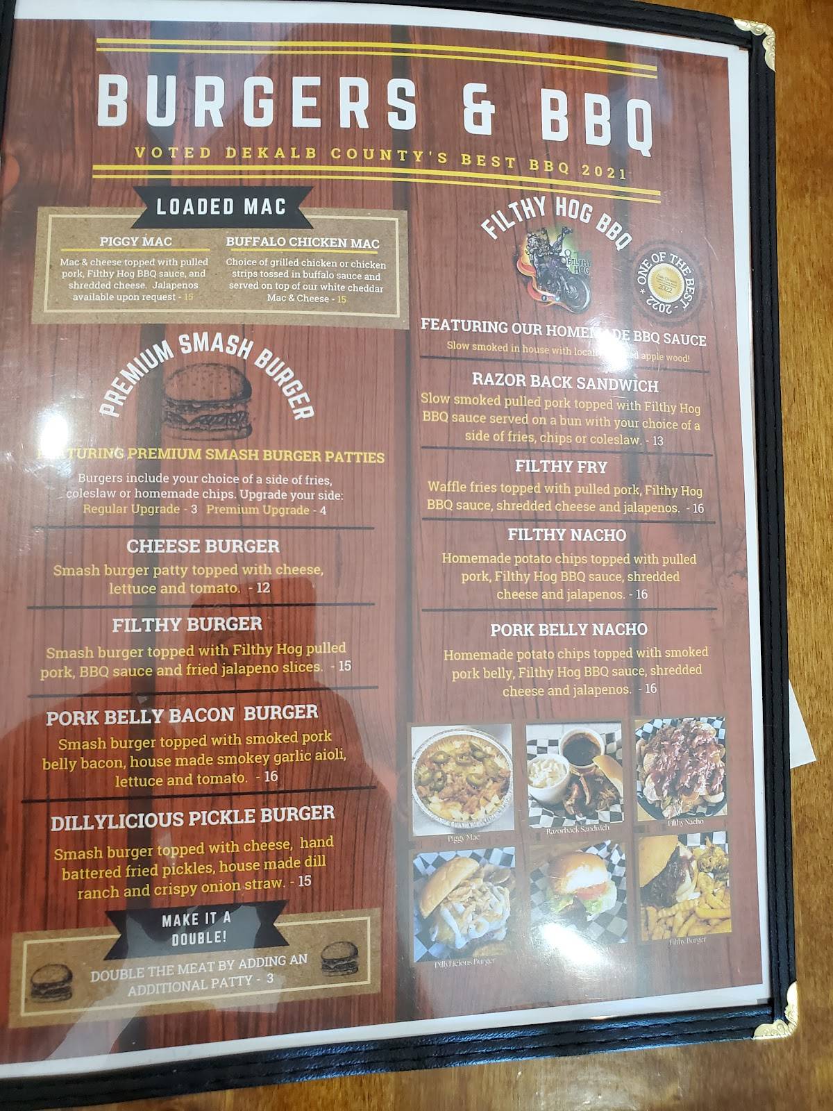 Menu at The Dirty Bird restaurant, Sycamore