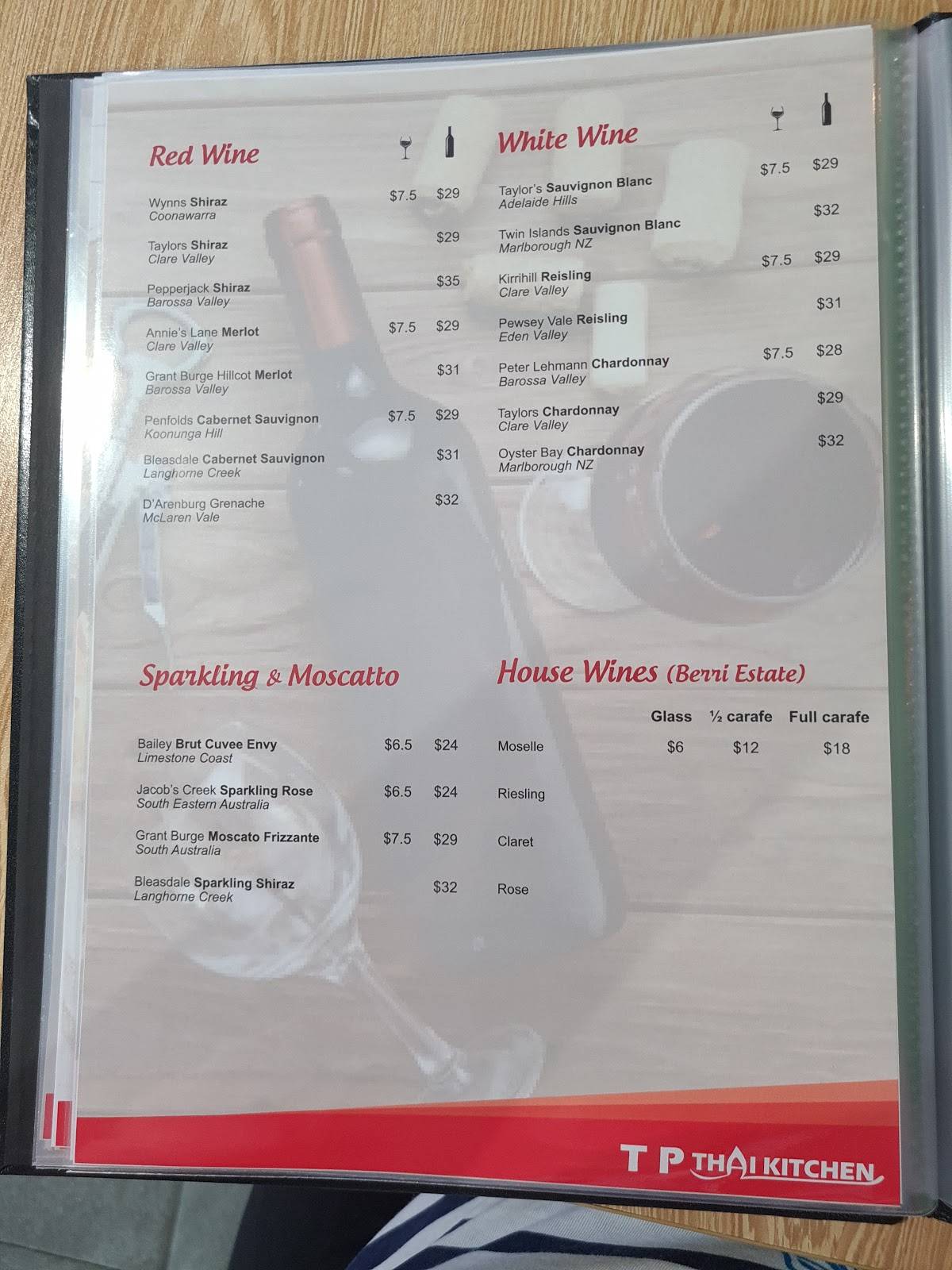 Menu at T P THAI KITCHEN restaurant, Salisbury