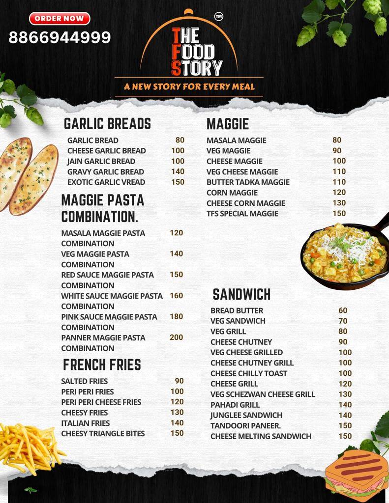 Menu at TFS -the food story, Ahmedabad