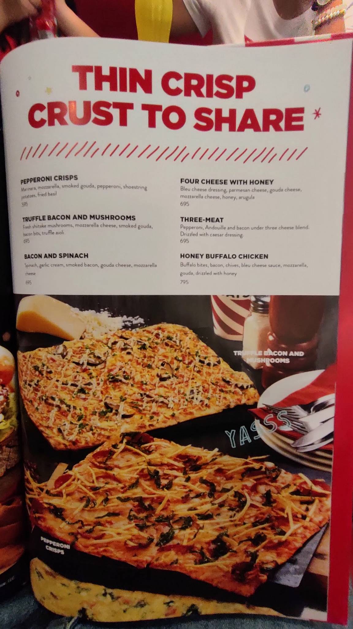 Menu at TGI FRIDAYS restaurant, Cebu City, Ground level