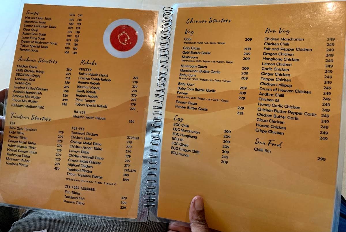 Menu at Tabun Multicuisine Restaurant, Chittoor