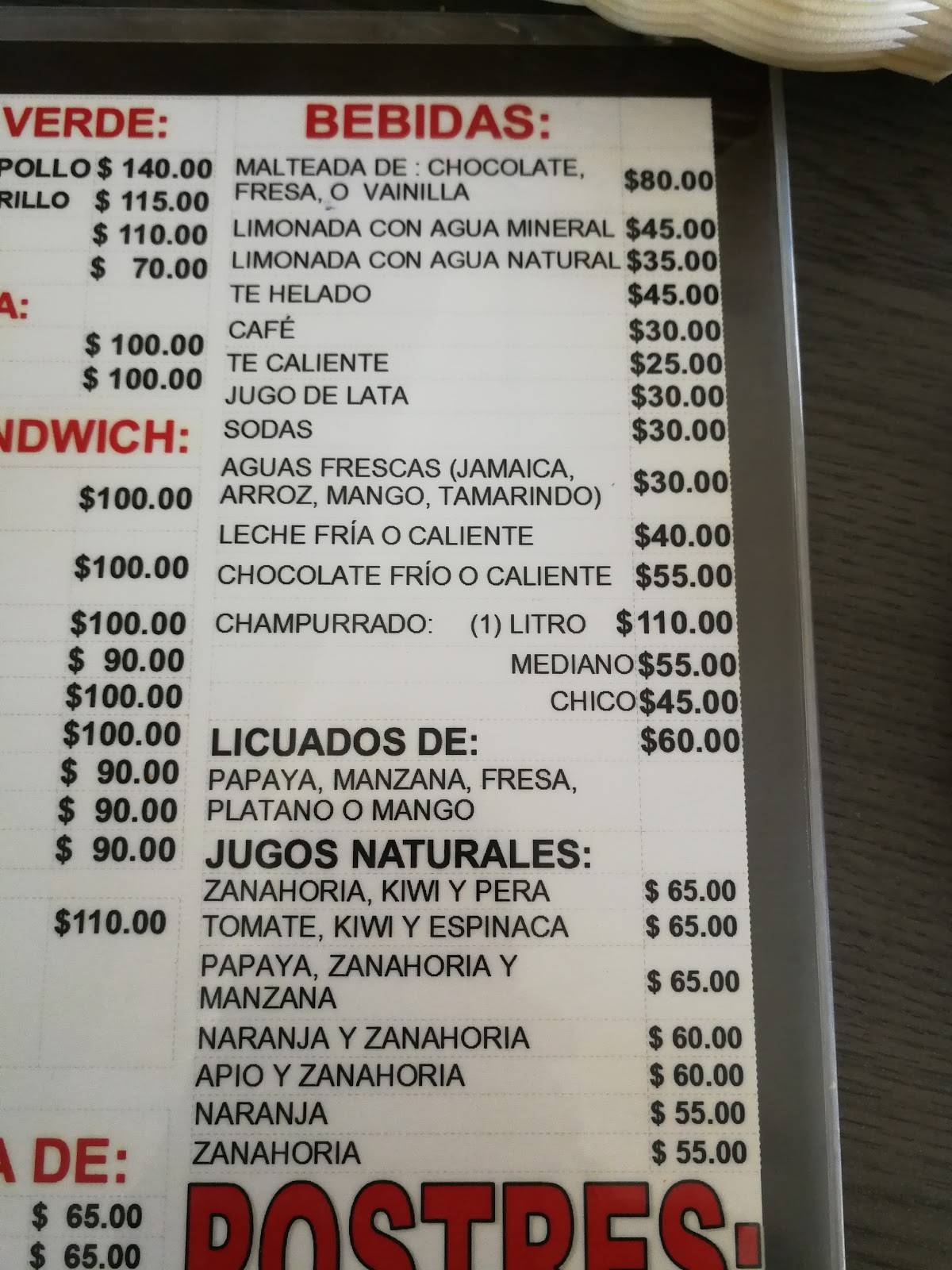 Carta del restaurante TACOS MARU, Ensenada