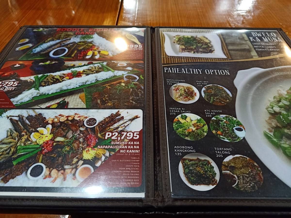 Menu at Ka Tunying's Tagaytay restaurant, Tagaytay, Unid D