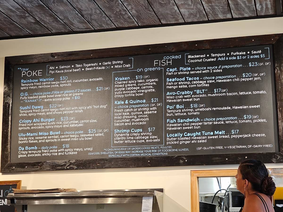 Menu at Tails Up Maui restaurant, Wailuku