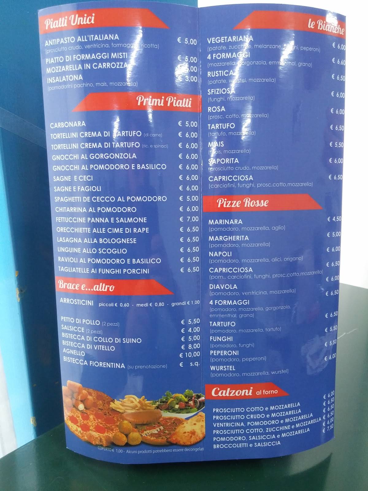 Menu da Tam Tam pizzeria, Chieti