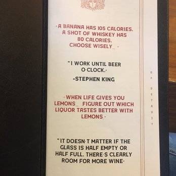Menu at The Apparatus Room pub & bar, Detroit