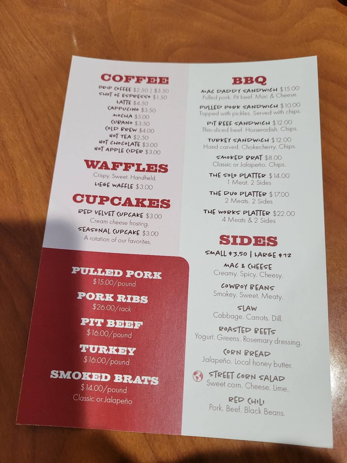 Menu at The Backporch BBQ, Roundup