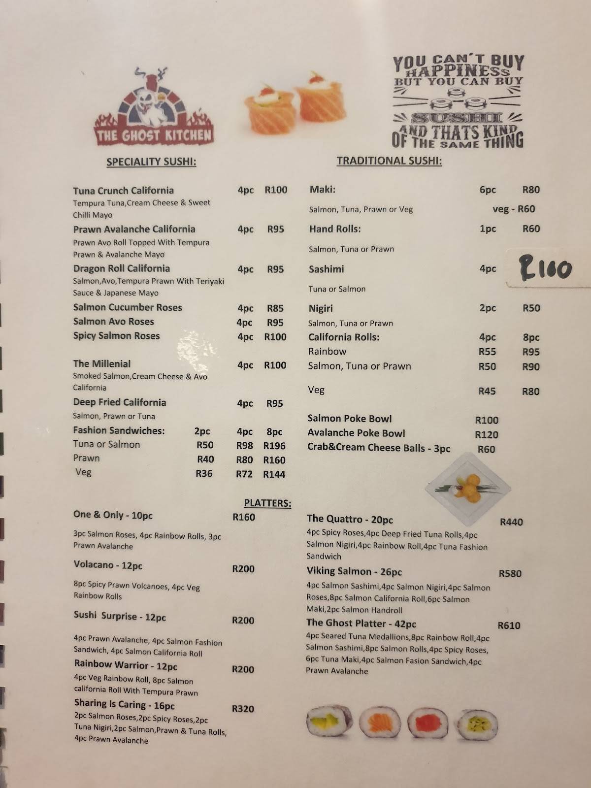 Menu at The Ghost Kitchen Standerton restaurant, Standerton