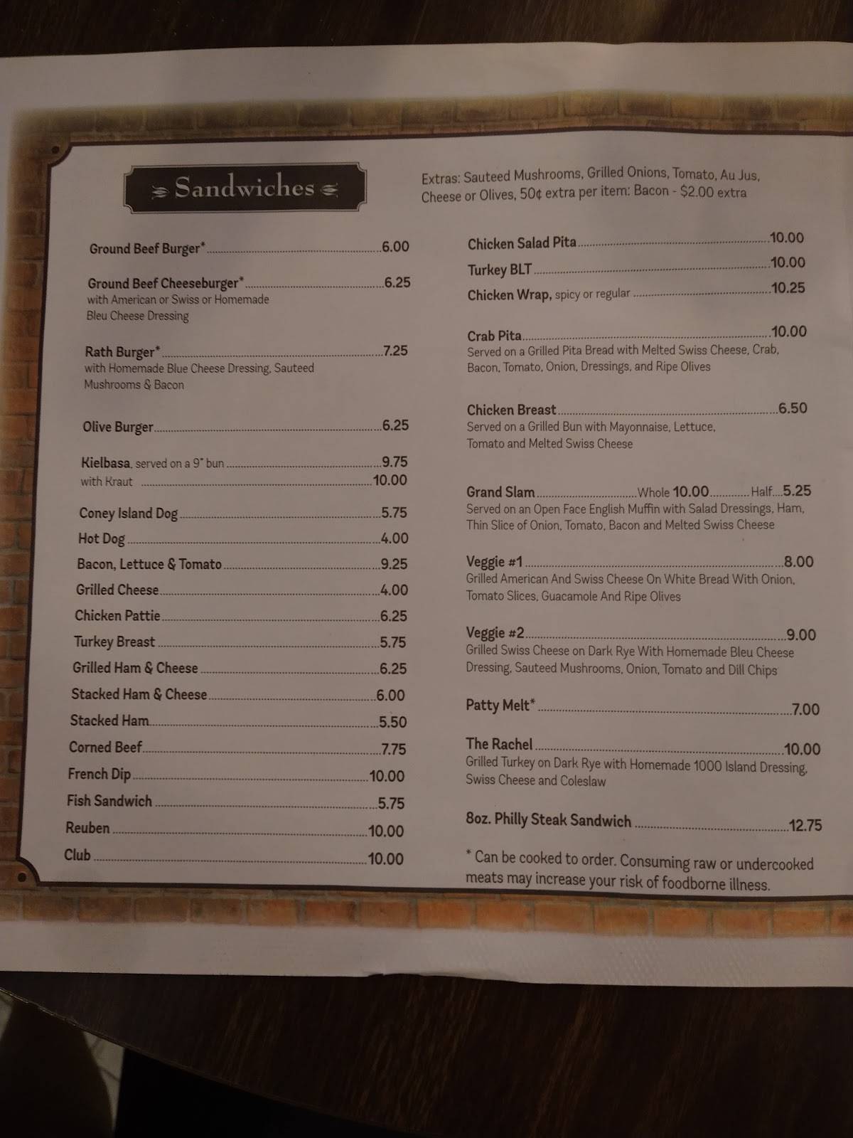 Menu at The Grand - Family Dining & Cocktails restaurant, Ludington