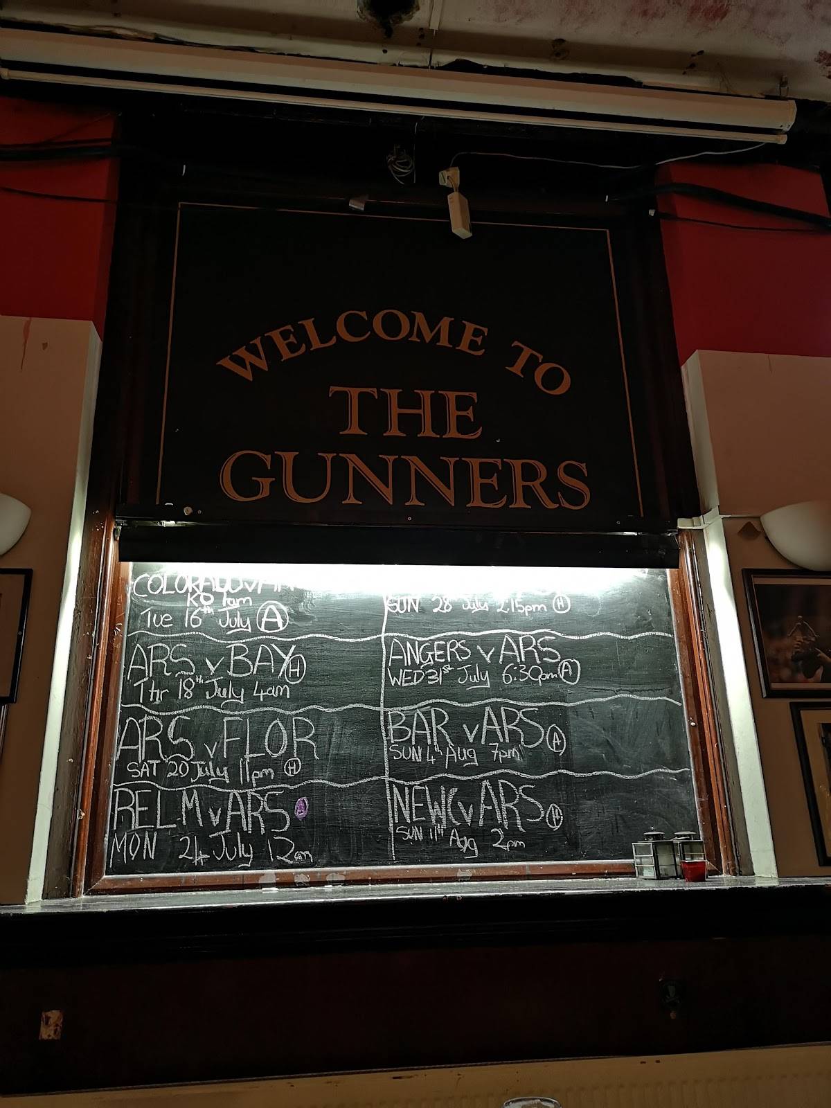 Menu at The Gunners Pub, London