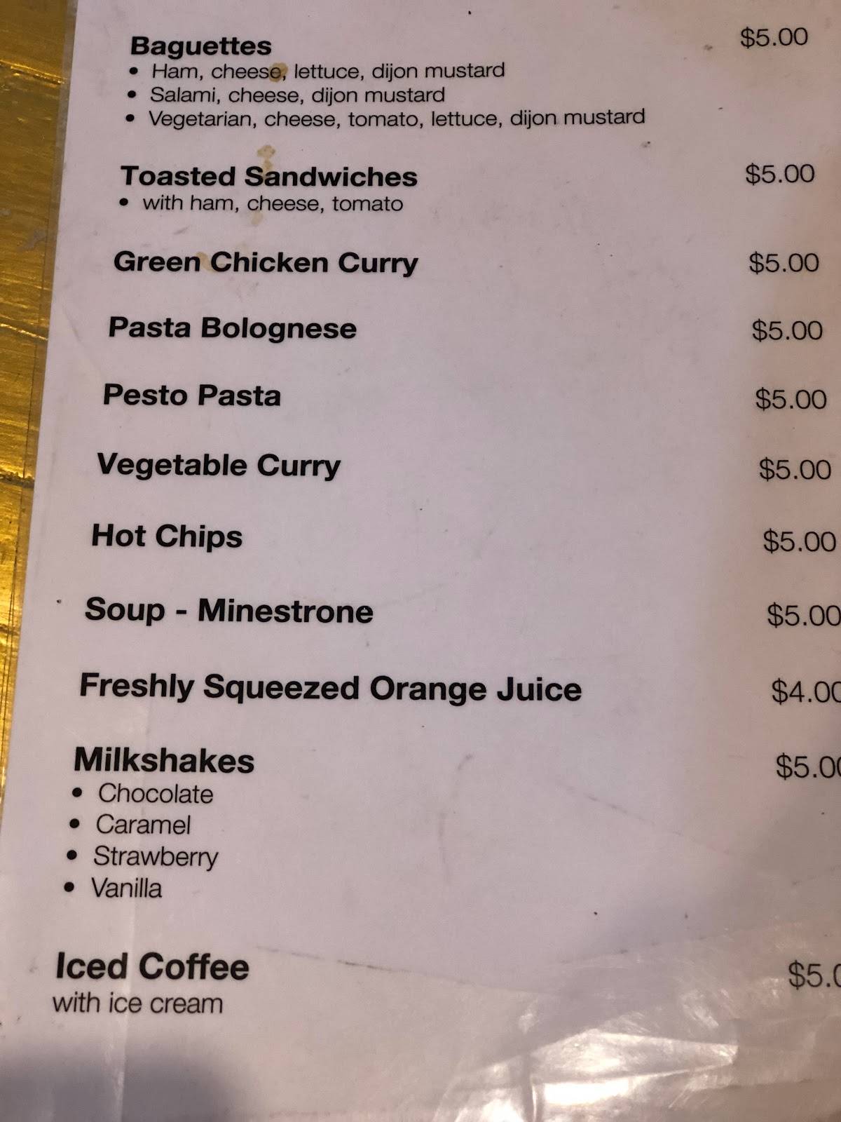 Menu at The Heart of Carlton cafe, Carlton