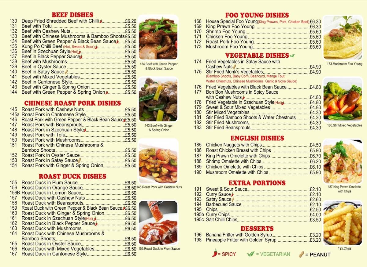Menu at The Hot & Cold Chinese Restaurant, Fakenham